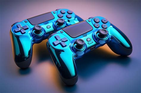premium ai image two console gaming controllers with many buttons and