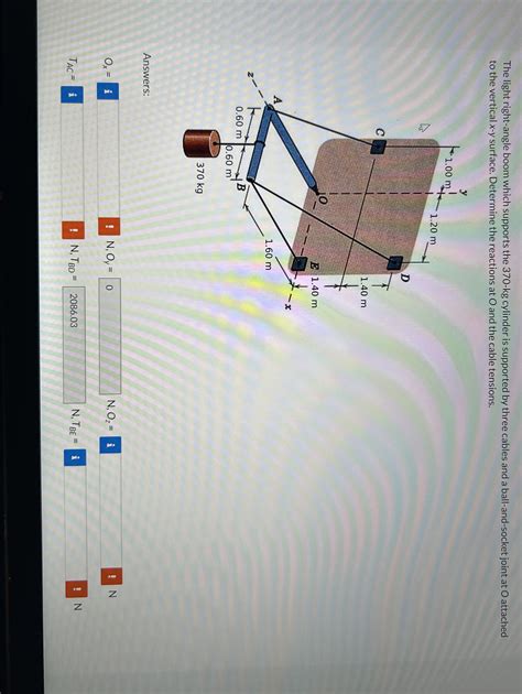 Solved The Light Right Angle Boom Which Supports The 370 Kg