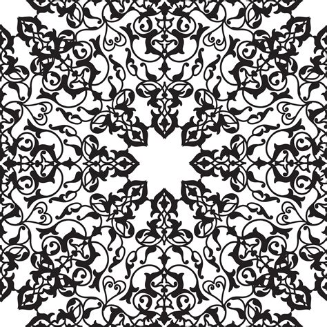 Arabic Floral Swirl Line Ornament Oriental Flower Seamless Pattern 523905 Vector Art At Vecteezy