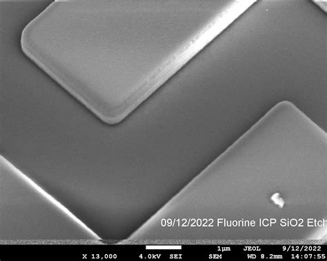 Test Data Of Etching Sio2 With Chf3 Cf4 Fluorine Icp Etcher Ucsb