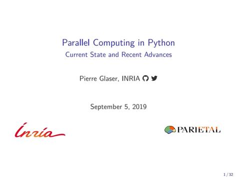 Parallel Computing In Python Current State And Recent Advances Ppt