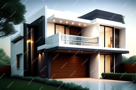 Premium Ai Image Modern House Design Concept Design