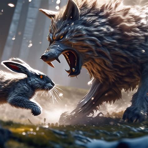 🦾remix Huge Crazy Hare Attacks Wolf Epic Splashes Professional