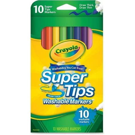 Lorell Super Tip Washable Marker Assorted 10 Count
