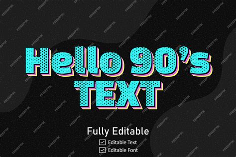 Premium Vector 90s Text Effect For Comic Text And Retro Gaming Font Text