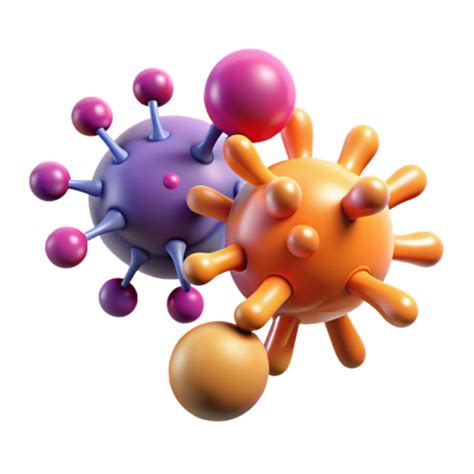 Colorful Virus Illustration Molecular Structure Microbiology Graphic