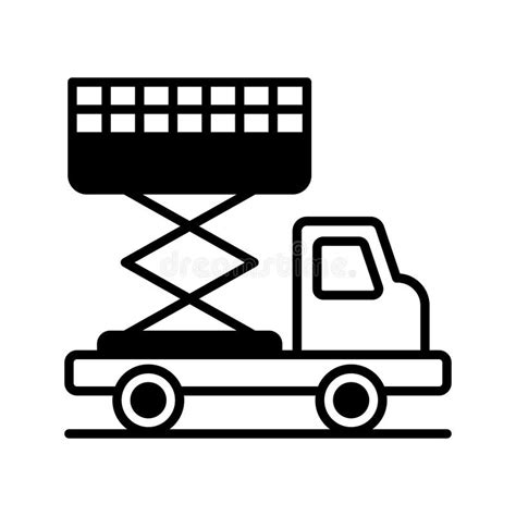 Elevator Truck Vector Solid Icon Style Illustration Eps 10 File Stock Vector Illustration Of
