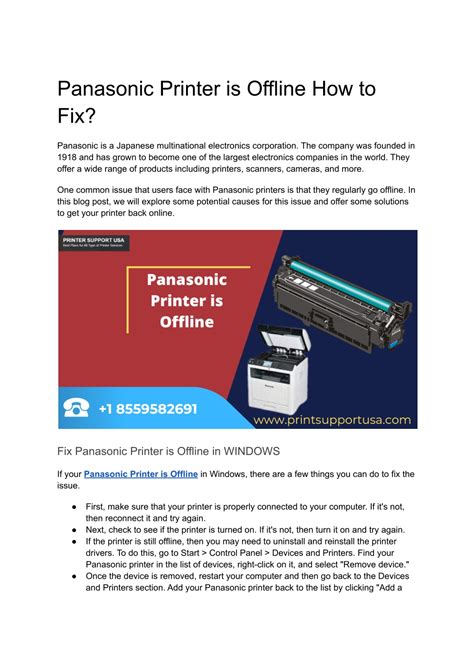 Ppt Panasonic Printer Is Offline How To Fix Powerpoint Presentation