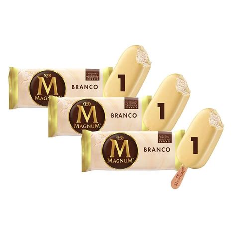 Kit 3 Picolé Kibon Magnum White Sorvete Magazine Luiza