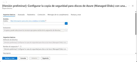 Auditoría Y Aplicación De La Copia De Seguridad De Managed Disks