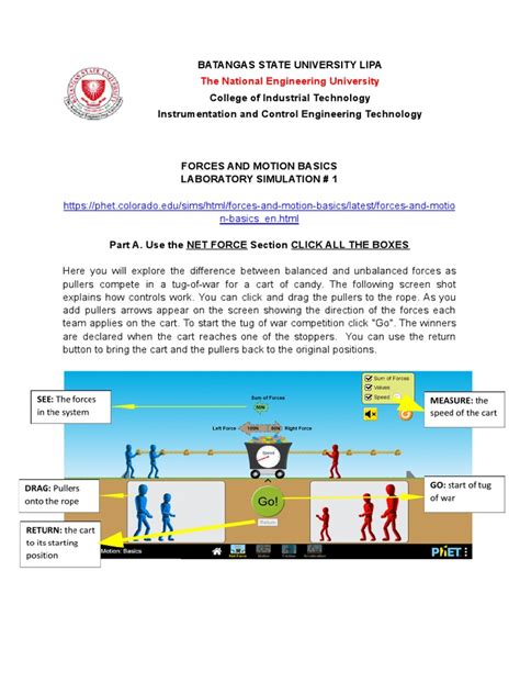 Forces And Motion Basics Laboratory Simulation Understanding Net Force Acceleration And Mass