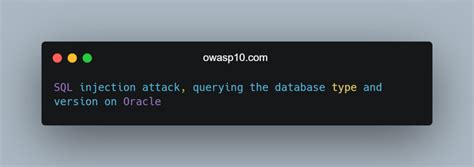 Sql Injection Attack Querying The Database Type And Version On Oracle