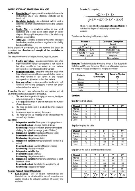 Correlation And Regression Analysis Correlation And Regression