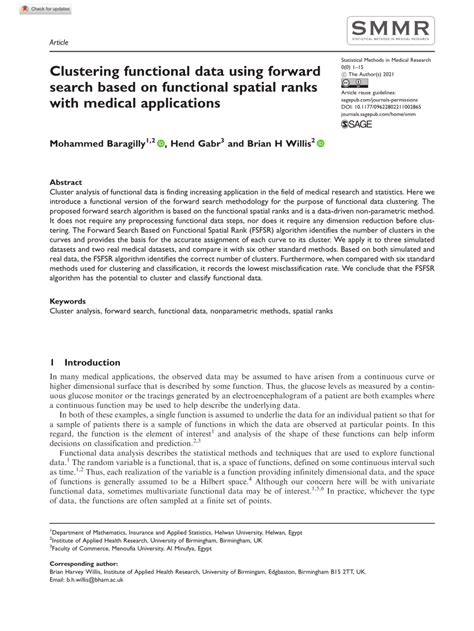 Pdf Clustering Functional Data Using Forward Search Based On Functional Spatial Ranks With