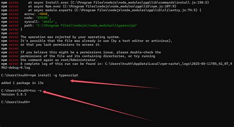 安装typescript时 npm install g typescript报错 npm install typescript csdn博客