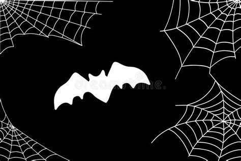Spider Web Set Isolated On Dark Background Creepy Halloween Web Stock