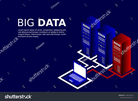Isometric Server Equipment Vector Illustration Stock Vector Royalty Free 1784182322