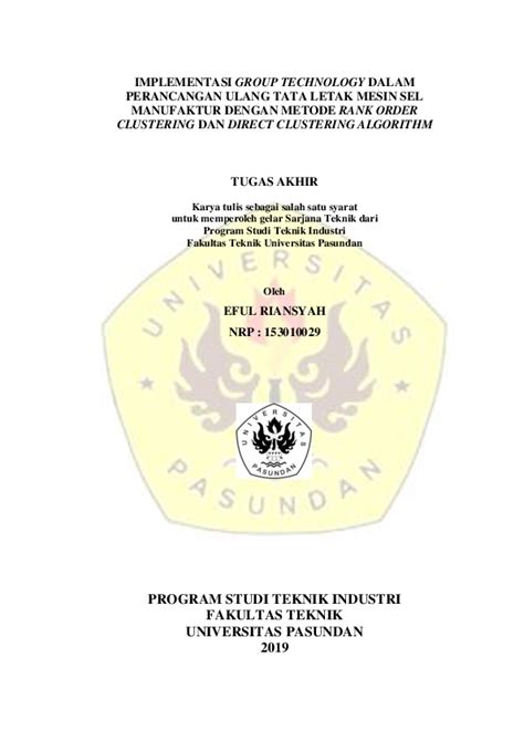 Pdf Implementasi Group Technology Dalam Perancangan Ulang Tata Letak Mesin Sel Manufaktur