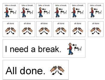 Pecs Communication Board Break All Done By Natalie Lennon Tpt