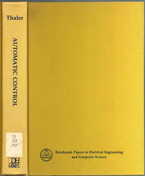 automatic control classical linear theory by thaler george julius
