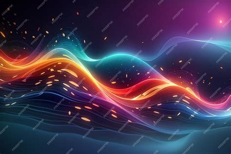 Premium Photo Wave Of Particles Abstract Background With A Dynamic Wave Big Data