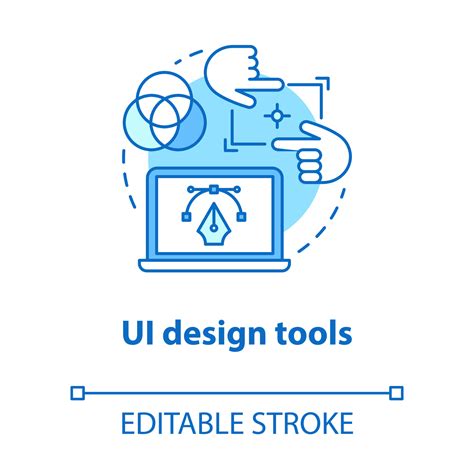 UI Design Tools Concept Icon Software Interface Development Idea Thin Line Illustration
