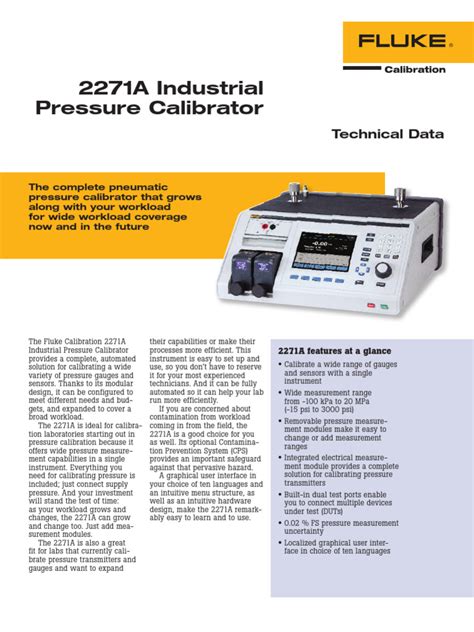 Fluke 2271a Industrial Pdf Calibration Automation