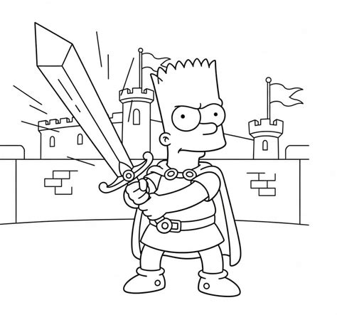 Bart Simpson Coloring Pages Coloringlib Bart Simpson Coloring Pages Coloringlib