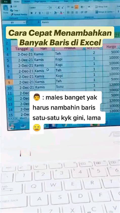 Cara Cepat Menambahkan Banyak Baris Di Excel Excel Shortcuts Excel Formula Tutorial Excel