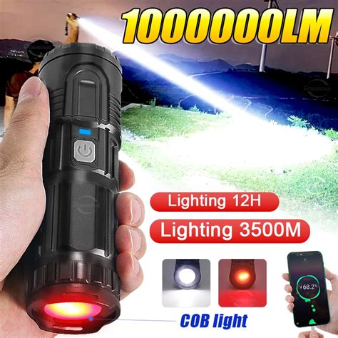 100000lm High Power Led Flashlight Super Bright Long Range 3500m