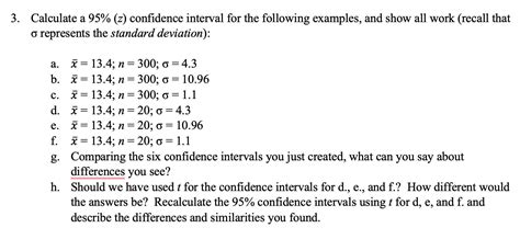 Solved Calculate A 95z Confidence Interval For The