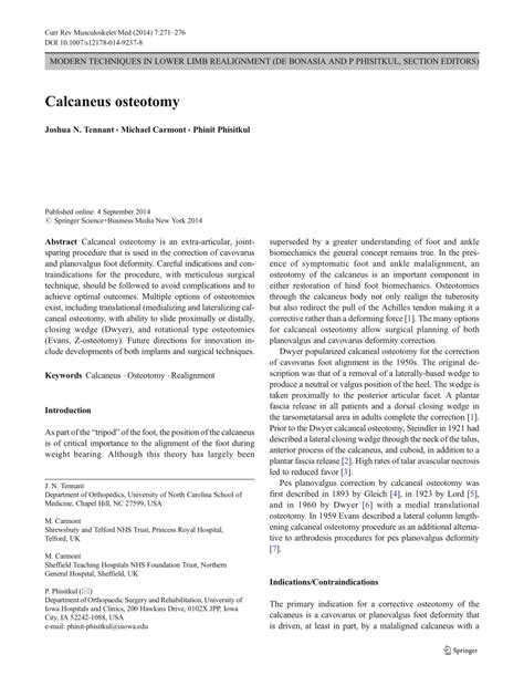 Pdf Calcaneus Osteotomy