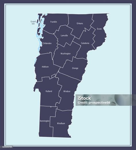 Vermont Counties Map Printable Stock Illustration Download Image Now