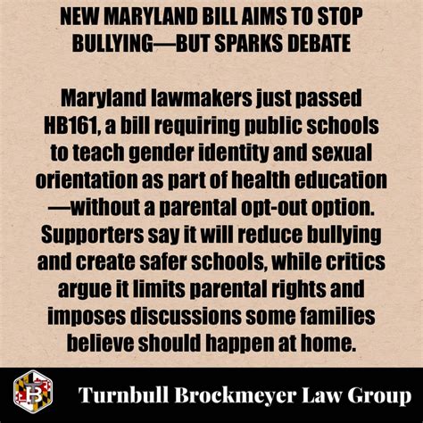 Turnbull Brockmeyer Law Group New Maryland Education Bill Aims To
