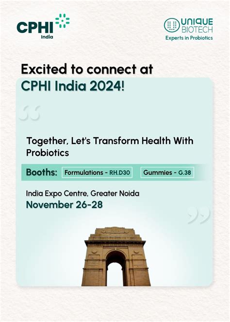 Unique Biotech On Linkedin Cphiindia2024 Uniquebiotech Probiotics