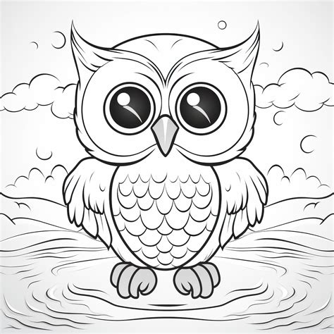 Uppmärksam Uggla I En Idyllisk Landskap Målarbild För Nedladdning Gratis