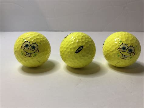 Spongebob Squarepants Golf Balls Set Of 3 By Wilson Used See Photos