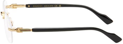 Gucci Gold And Black Rimless Glasses Gucci