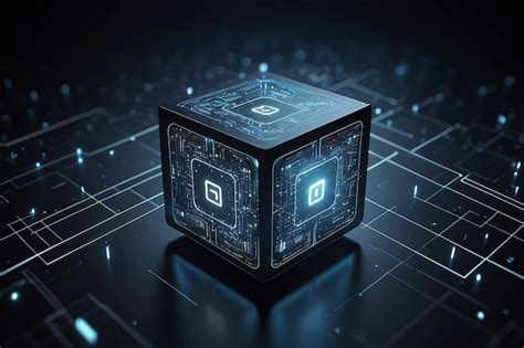 premium photo big data cube quantum computer server concept background light dots with depth
