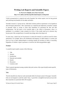 Lab Report And Scientific Paper Writing Guide