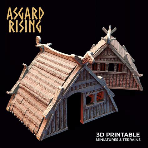 3d Printed Asgard Rising Viking Village Modular Set 28mm 32mm Ragnar