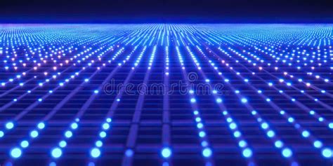 Futuristic Digital Grid Glowing With Blue Lights High Tech Network