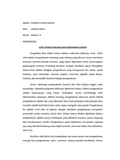 Learning Log Metodologi Penelitian Pdf