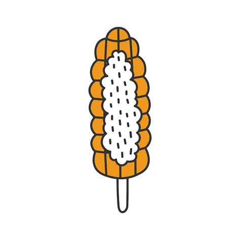 Elote Corn On The Cob Doodle Vector Illustration Premium Vector