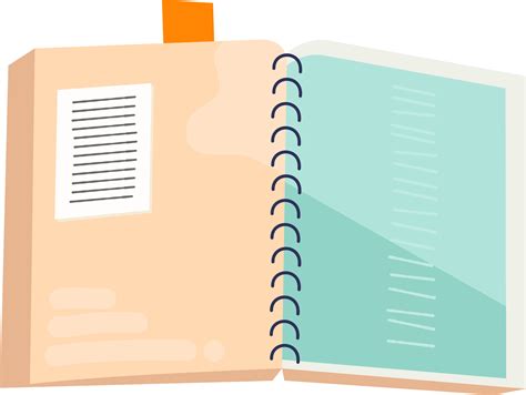 Notebook Flat Style Cartoon Illustration 25068117 Png