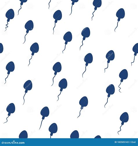 Vector Seamless Pattern Silhouettes Stylized Spermatozoons Stock
