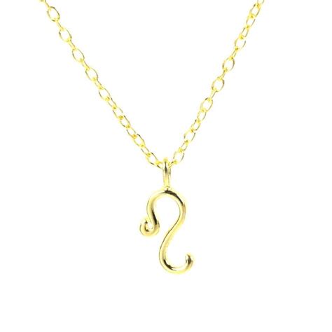 Solid Gold Leo Zodiac Sign Necklace 9k14k18k Astrology Pendant Etsy