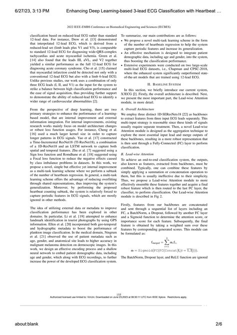 Solution Enhancing Deep Learning Based 3 Lead Ecg Classification With