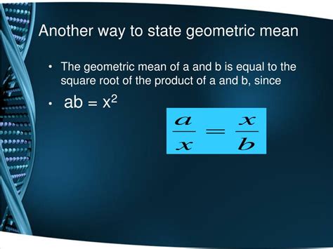 PPT Geometric Mean PowerPoint Presentation Free Download ID 5702736