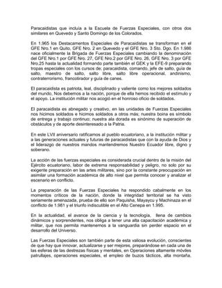 Conferencia Paracaidismo Militar Ecuatoriano Aniversario Lvii Pdf
